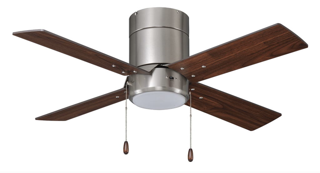 ROYAL PACIFIC 1023BN-WT-PC LED METALIS 42″ SWEEP HUGGER 4-BLADE PULL ...